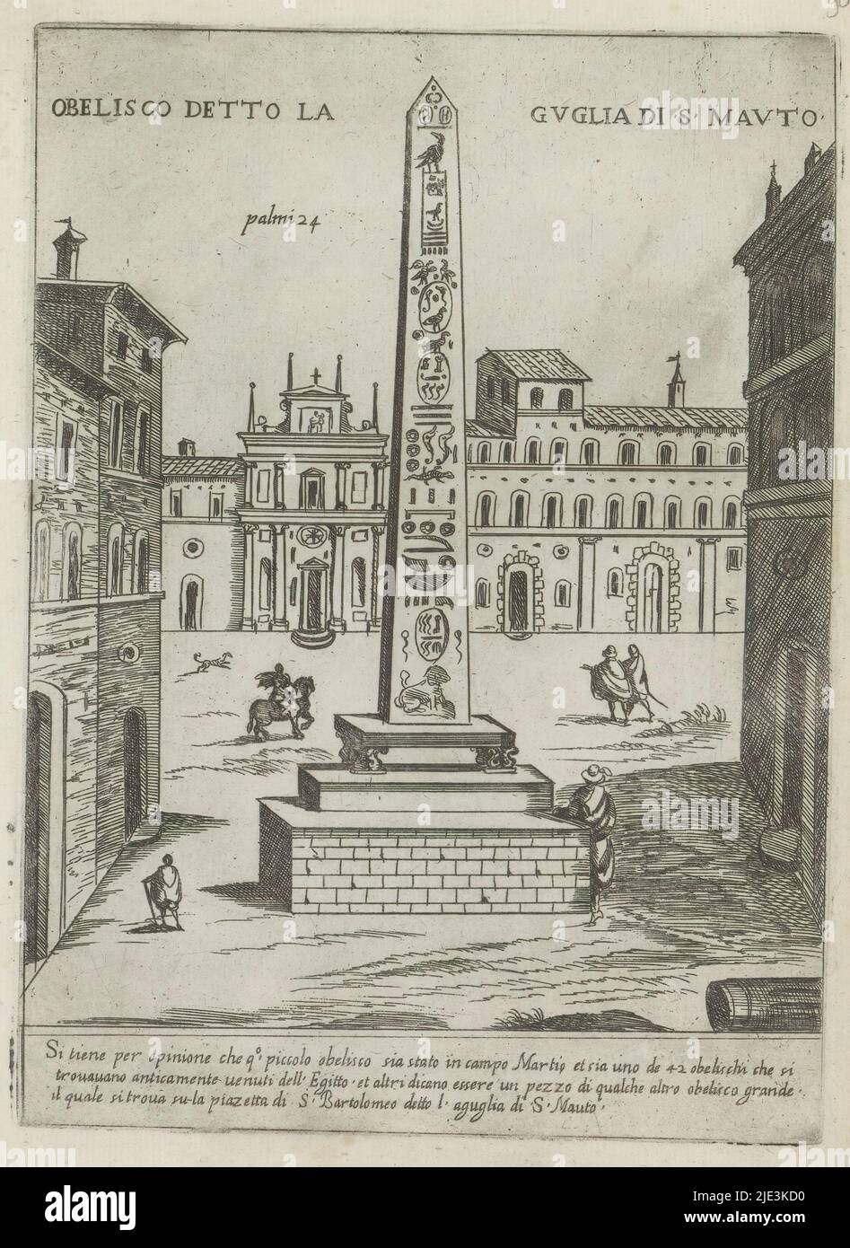 Obelisk at Rome, Obelisco detto la Guglia di S. Mauto (title on object ...