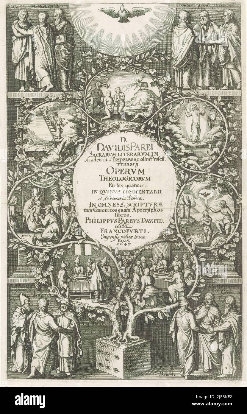 Vines with scenes from Old and New Testament, Title page for: David ...