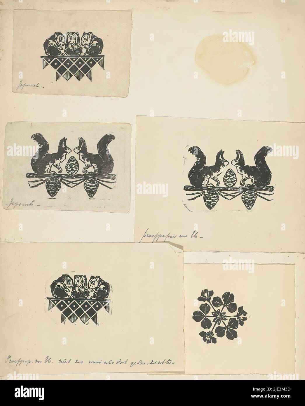 Vignettes with animals and flowers, Five vignettes with flowers and ...