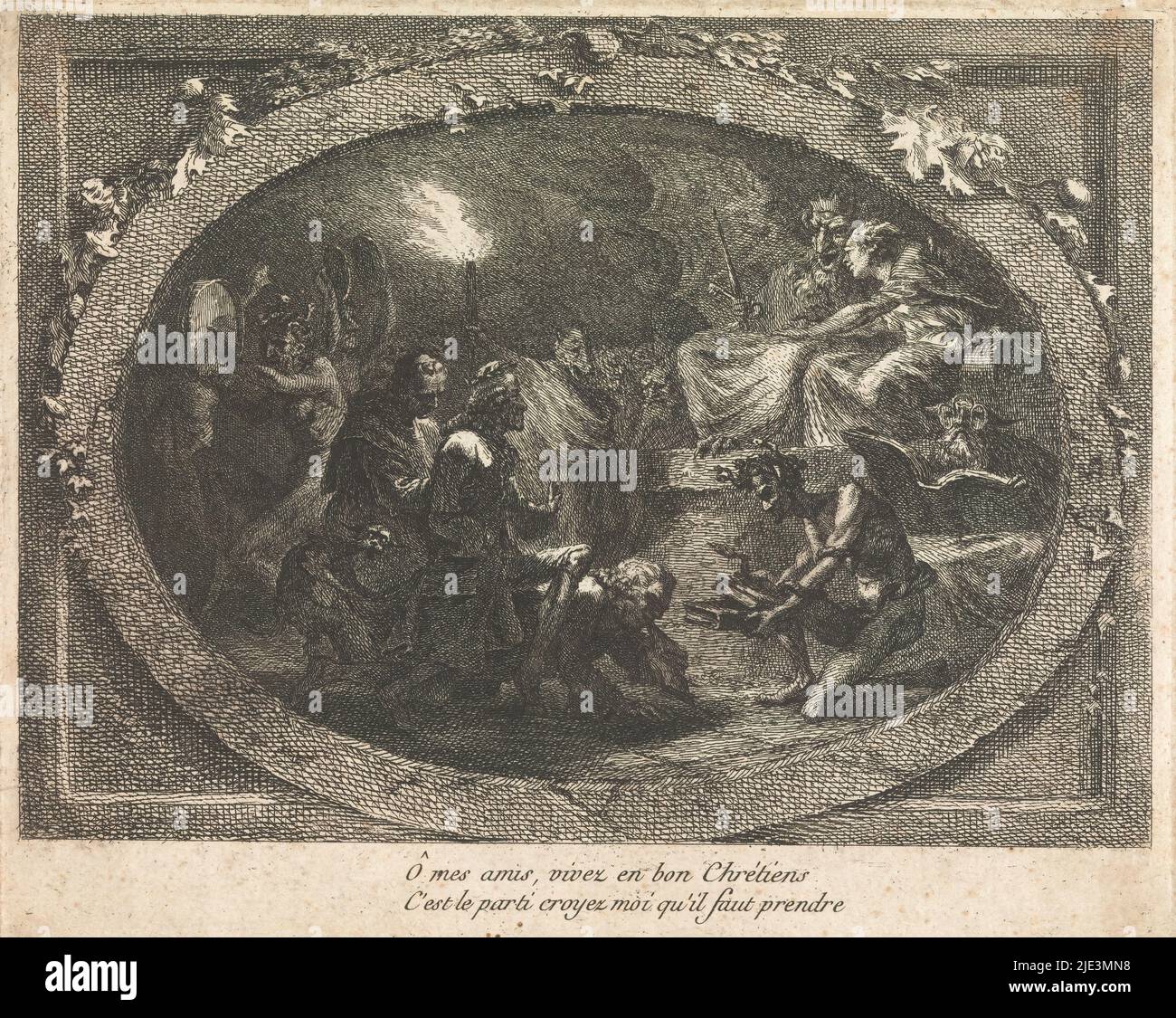 Voltaire arrived in hell, The philosopher Voltaire in hell before Satan ...