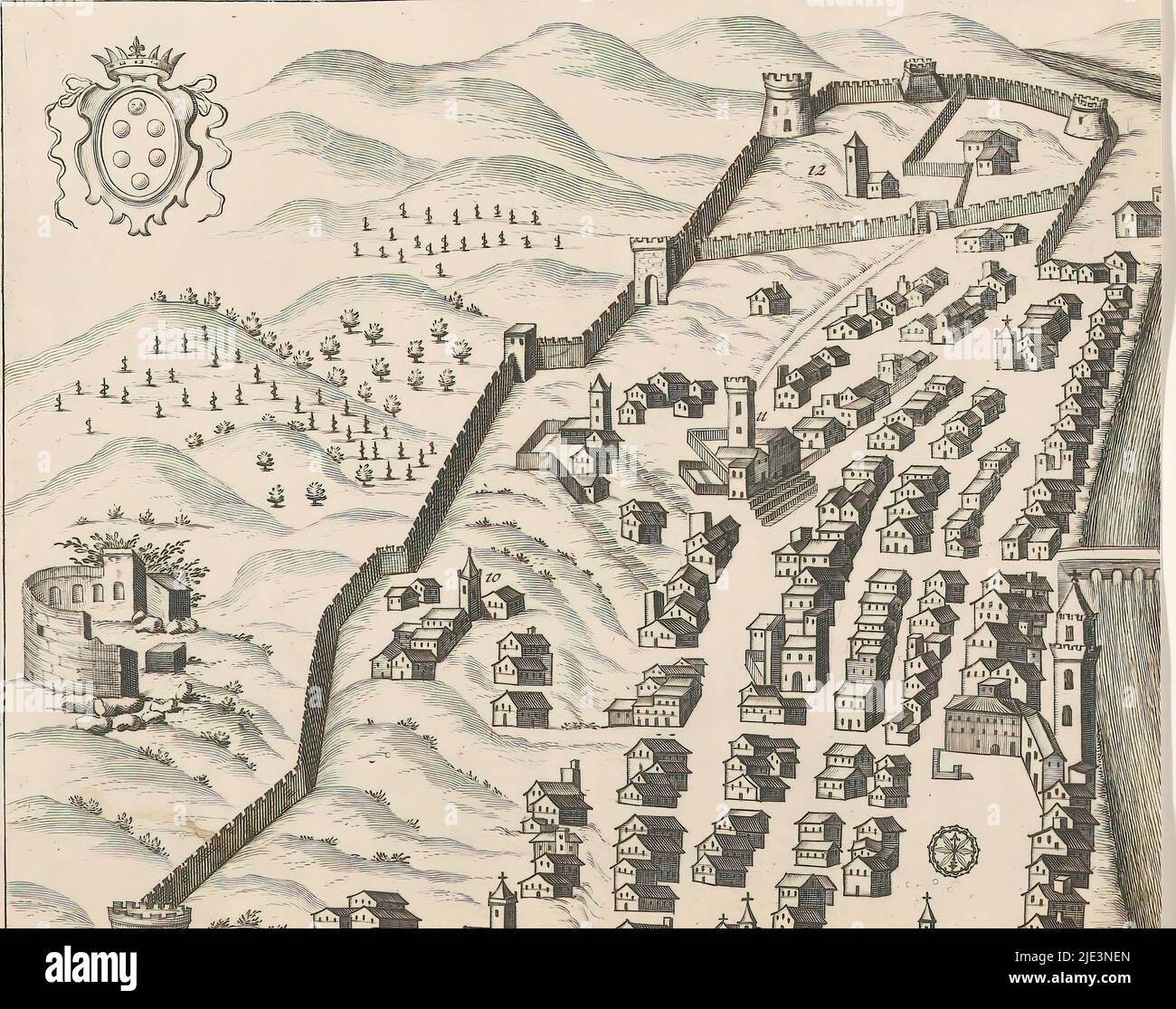 Map of an Italian city (part upper left), Map of an Italian city ...