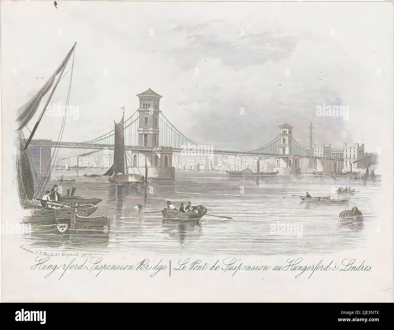 Le pont de suspension au hungerford a londres hi-res stock photography ...