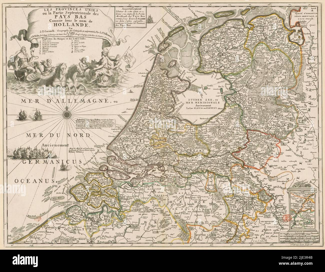 Map of the Republic of the Seven United Netherlands, Les Provinces ...