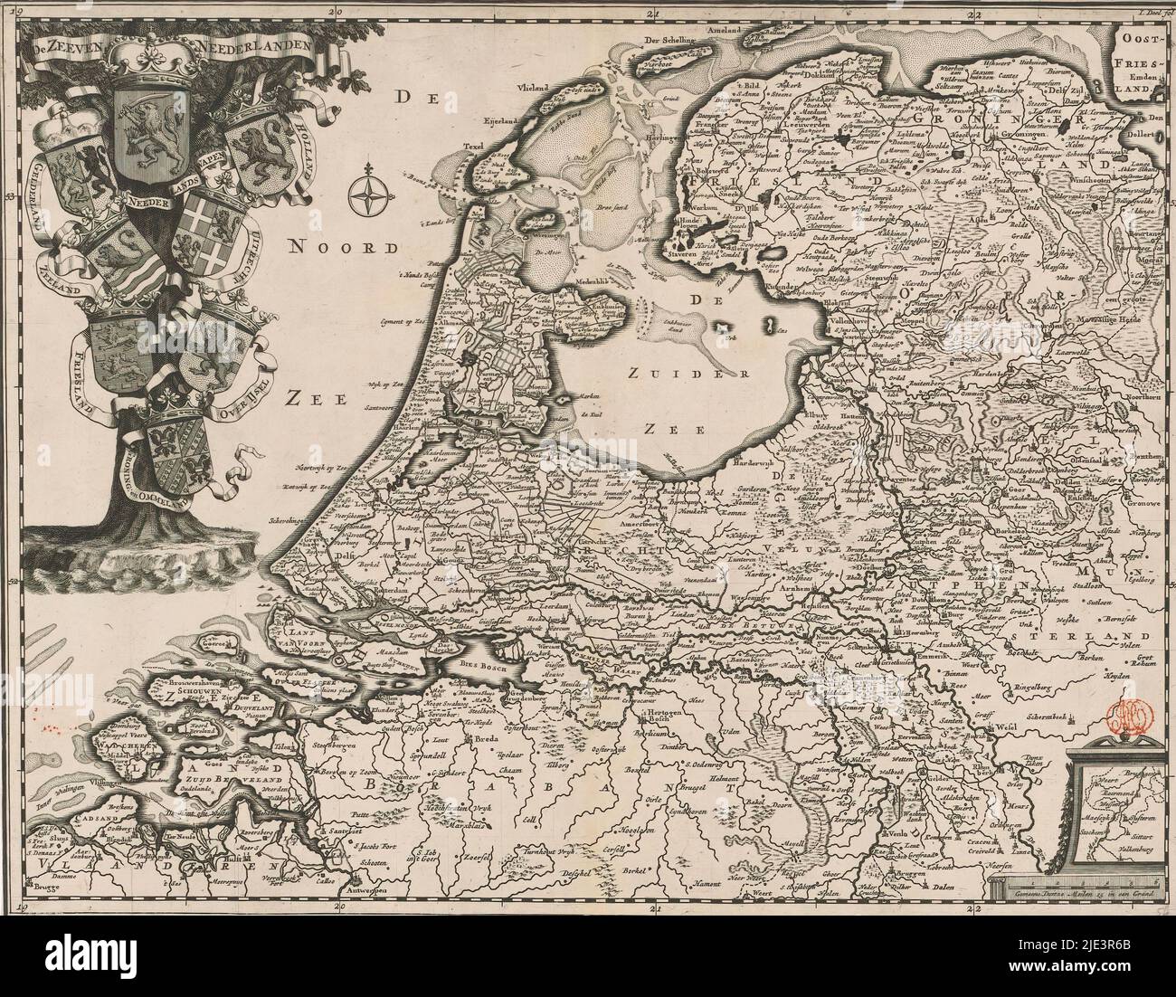 Map of the Republic of the Seven United Netherlands, The Seven ...