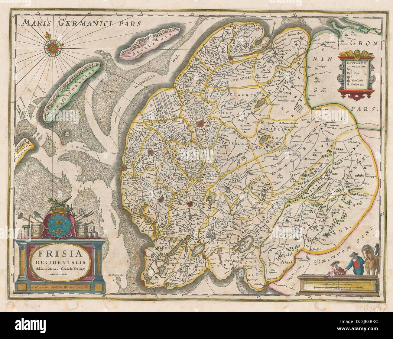 Map of Friesland, Vlieland, Terschelling and Ameland, Frisia ...