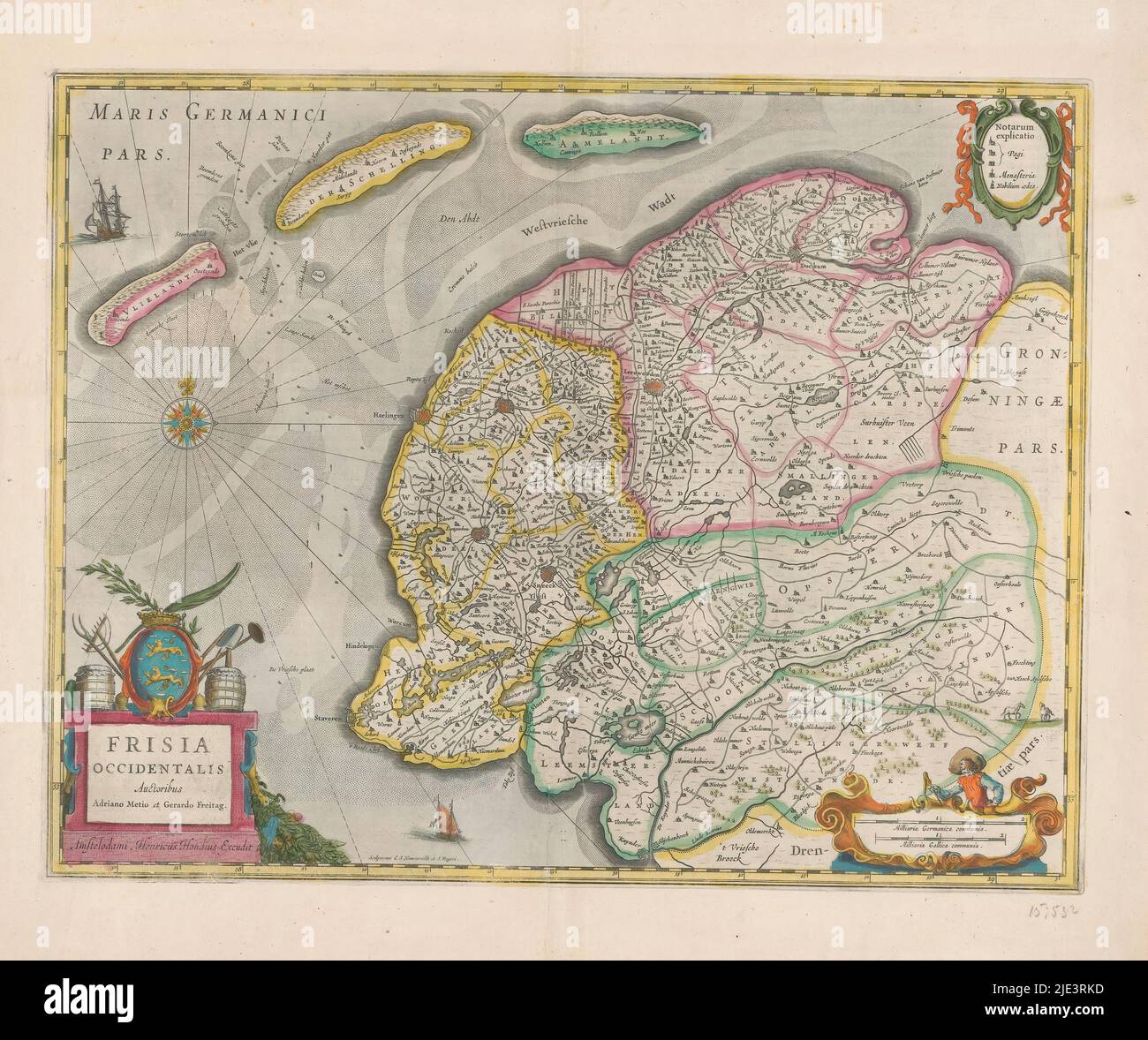 Map of Friesland, Vlieland, Terschelling and Ameland, Frisia ...