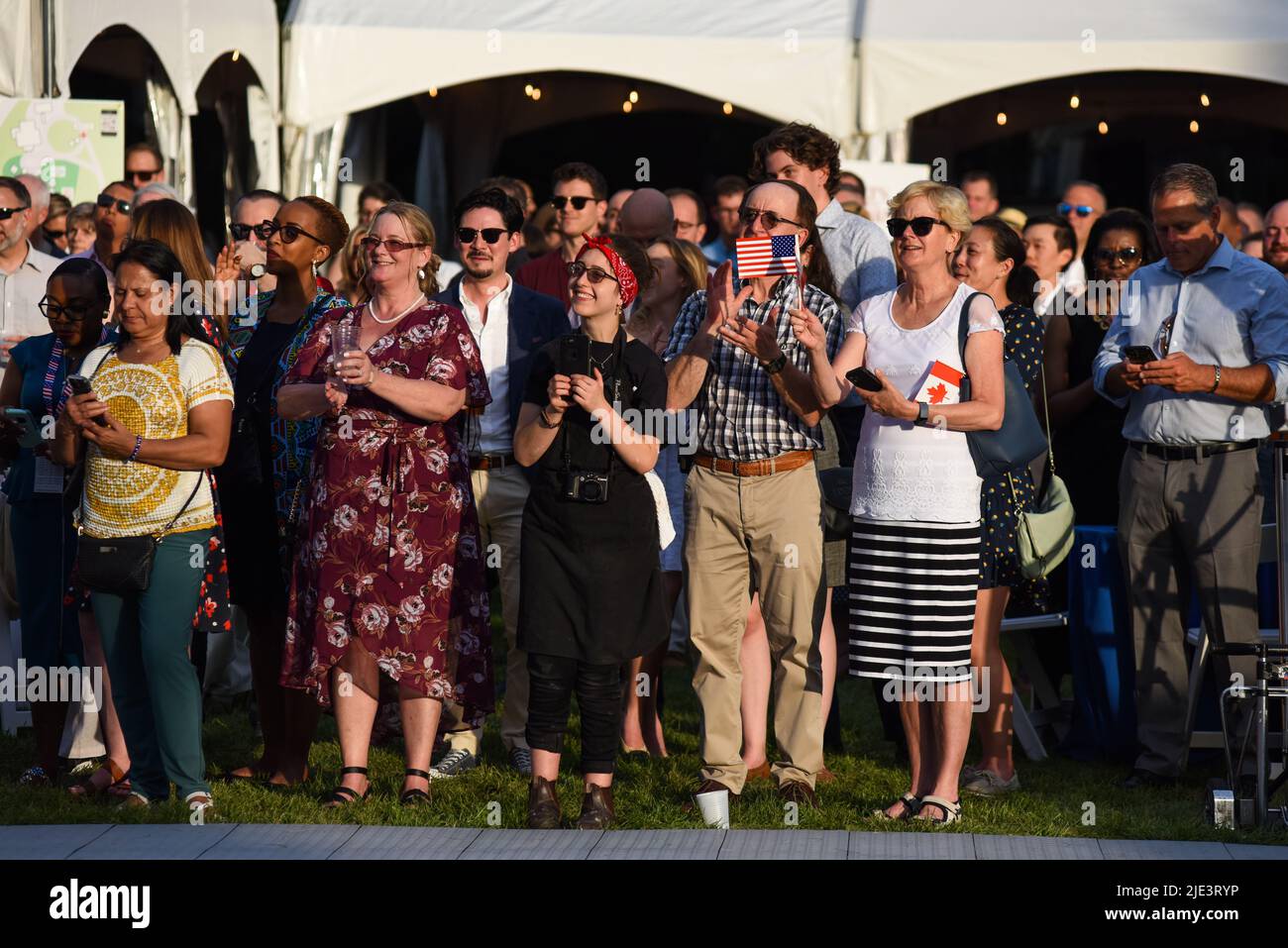 Guests are seen during Fourth of July Independence Day celebrations at ...