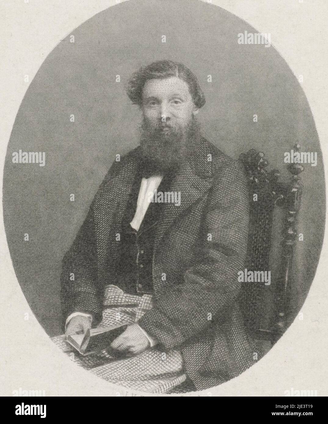 Portrait of poet Adriaan van der Hoop Jrs zn He is sitting on a chair ...