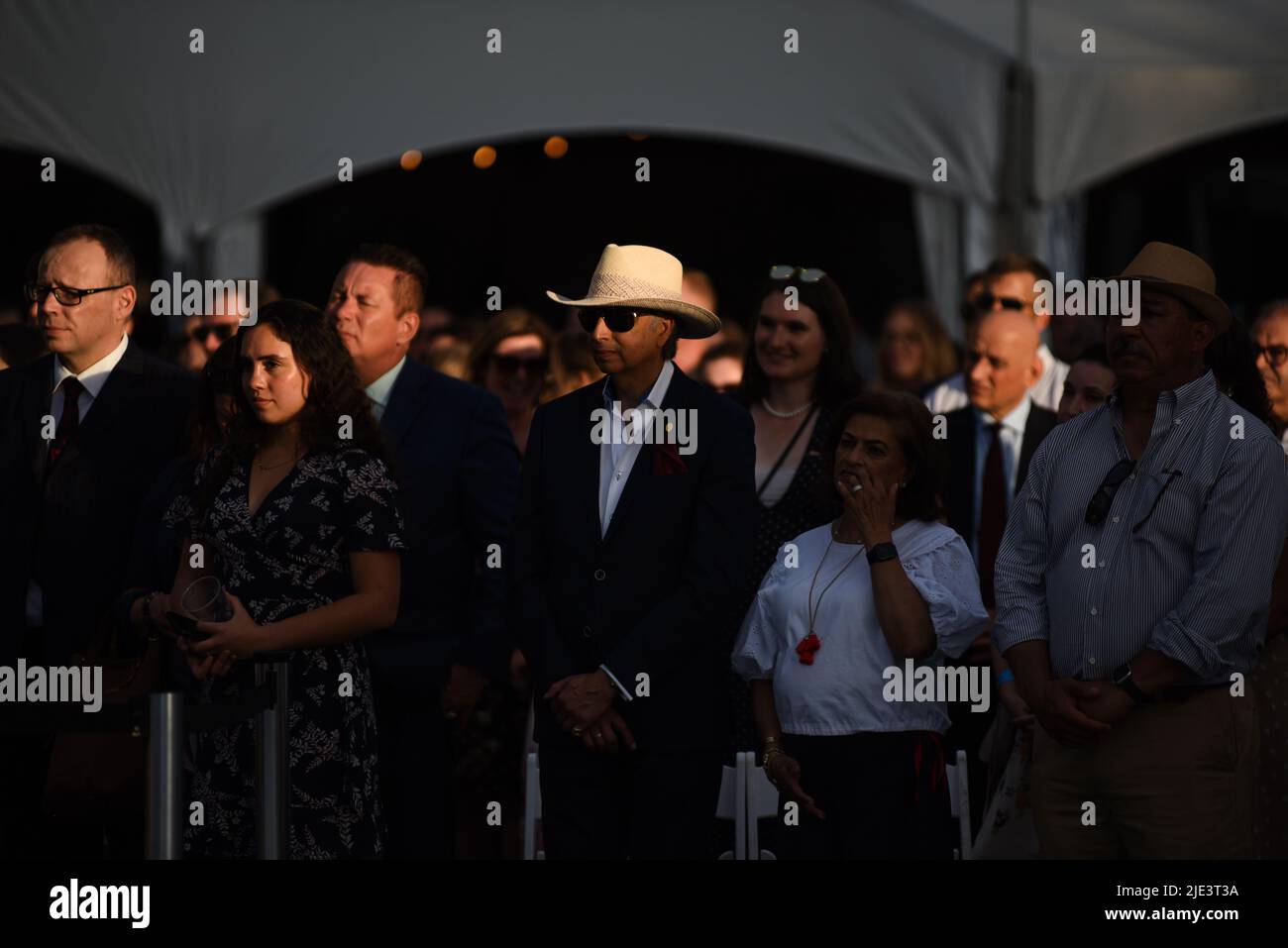Guests are seen during Fourth of July Independence Day celebrations at ...