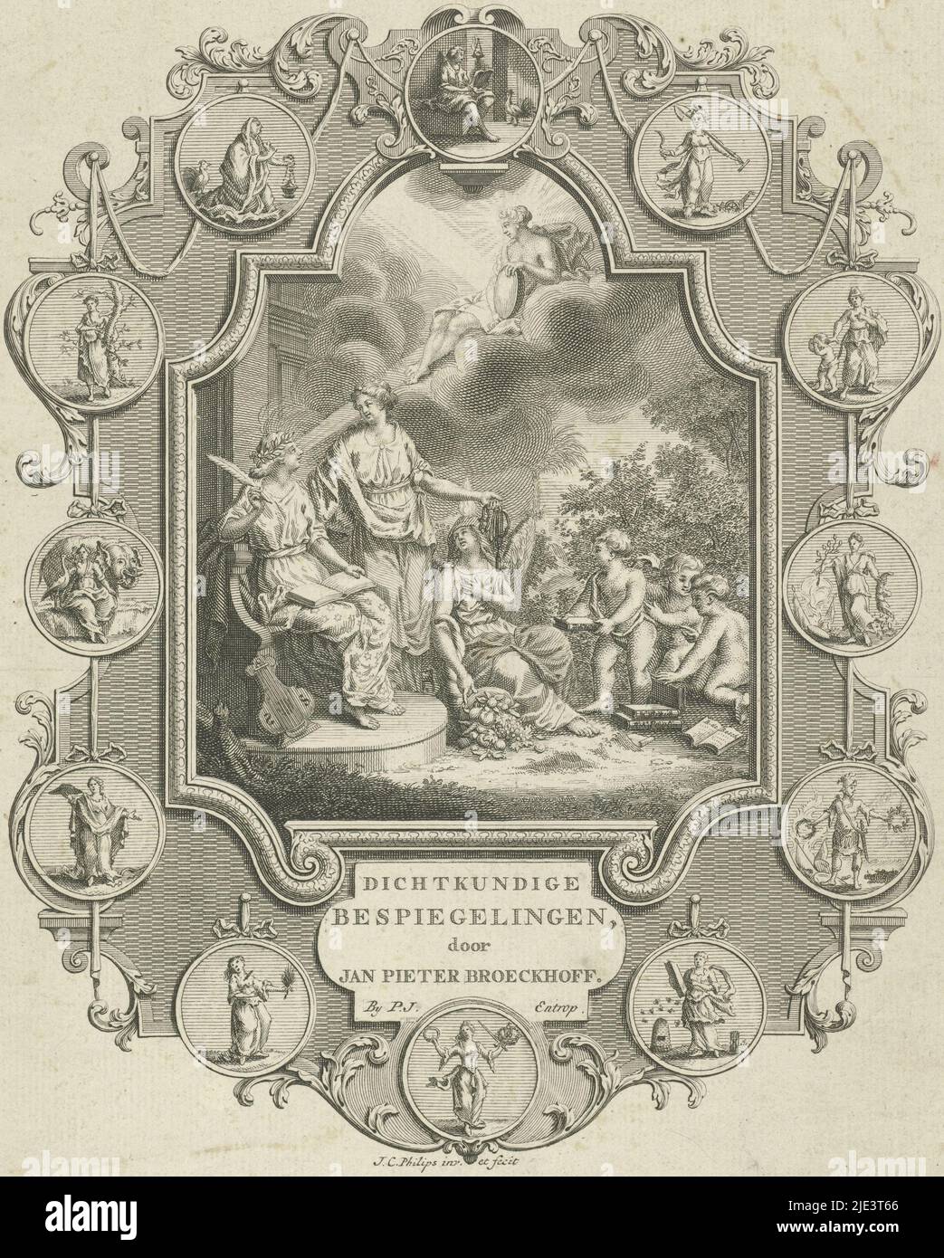 Poetry looks up to the personified Divine Truth, who sits on a cloud ...