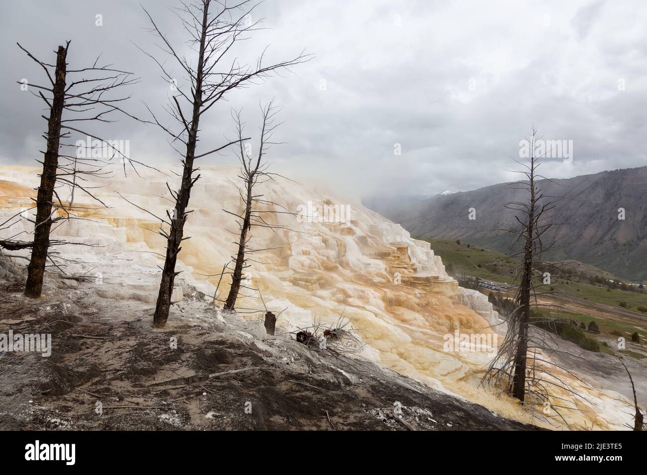 Hot Spring Landscape with colorful ground formation Stock Photo - Alamy