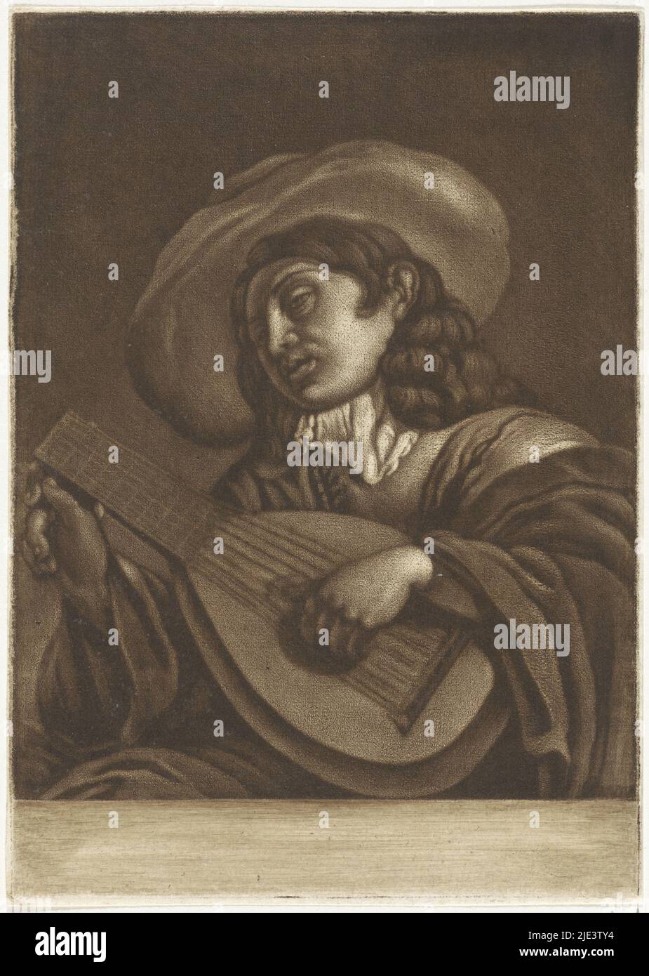 Lute Player, print maker: Pieter Anthony Wakkerdak, after: Gabriël ...