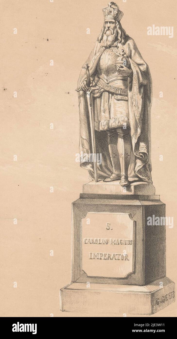 The emperor wears a crown In his right hand he holds a sword, in his ...