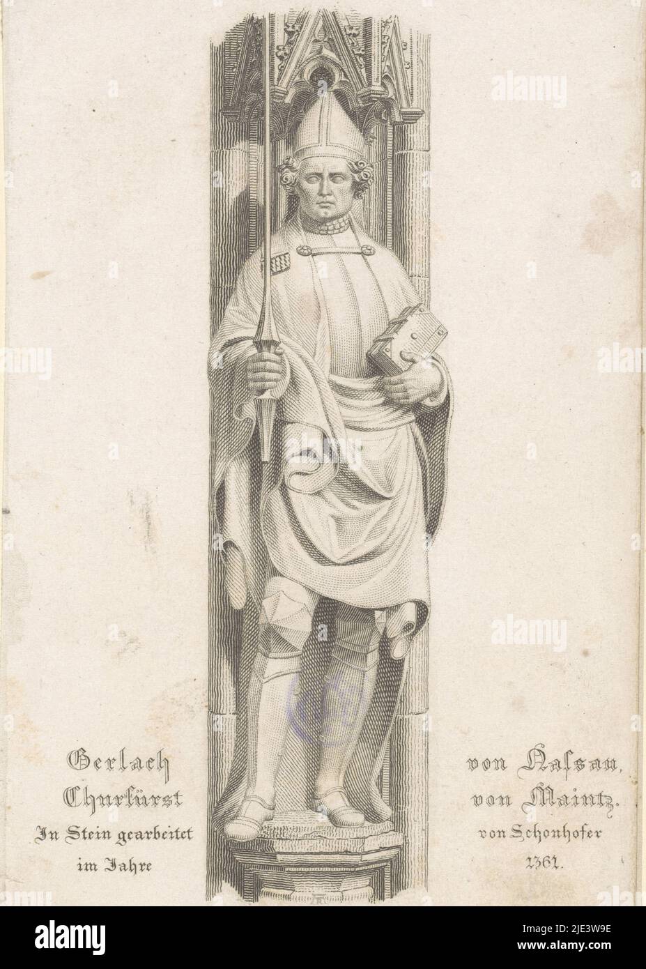 Statue of Gerlach On left and right his name and titles, Statue of ...