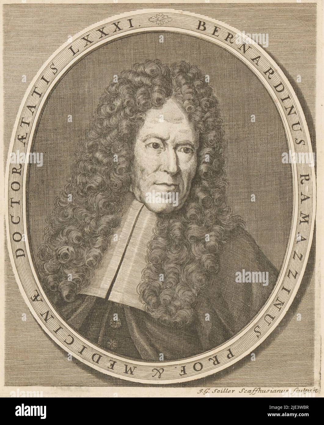 Portrait of Bernardo Ramazzini, print maker: Johann Georg Seiller ...