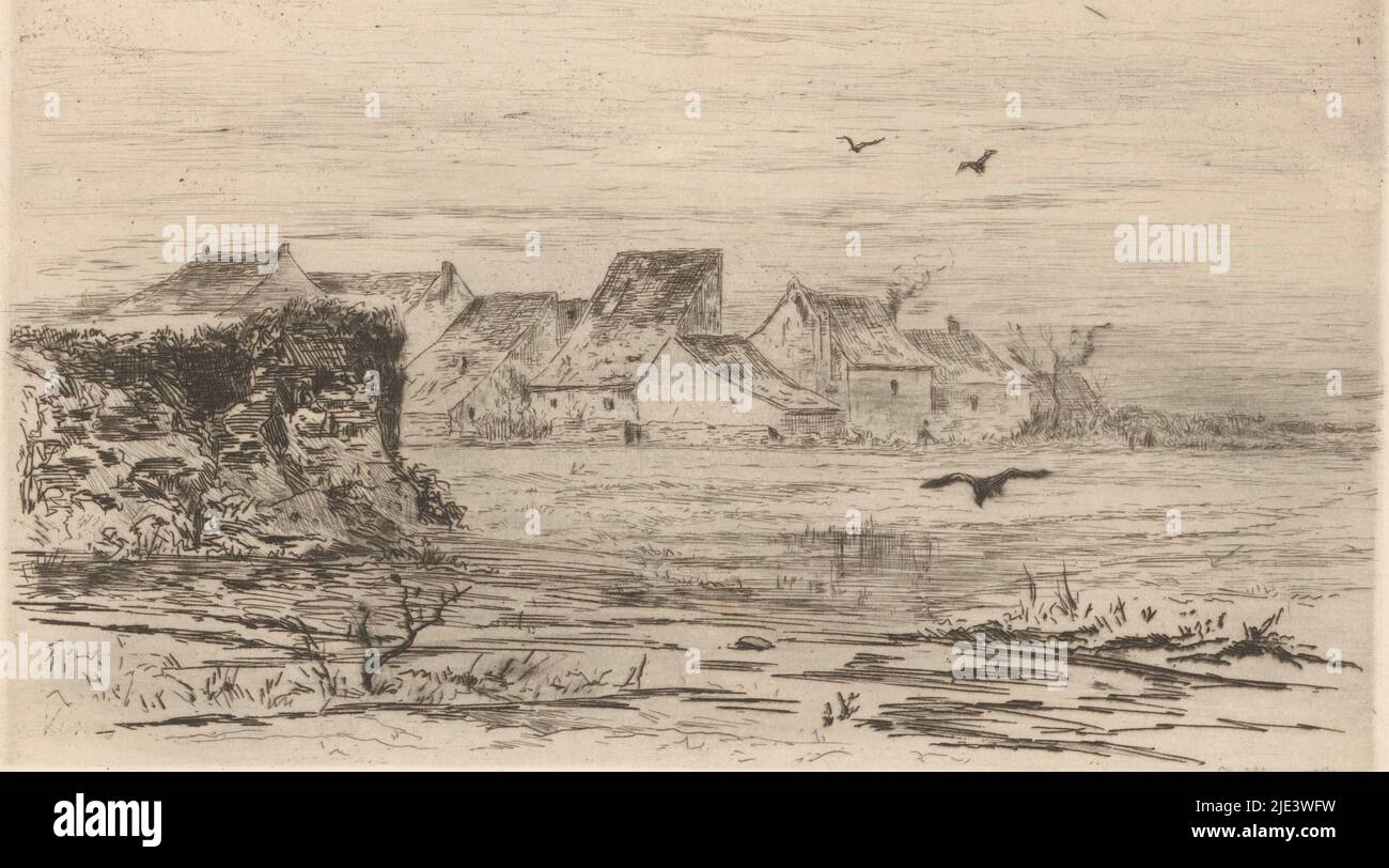 View of Veules with rampart, Carel Nicolaas Storm van 's-Gravesande, c. 1873, print maker: Carel ...