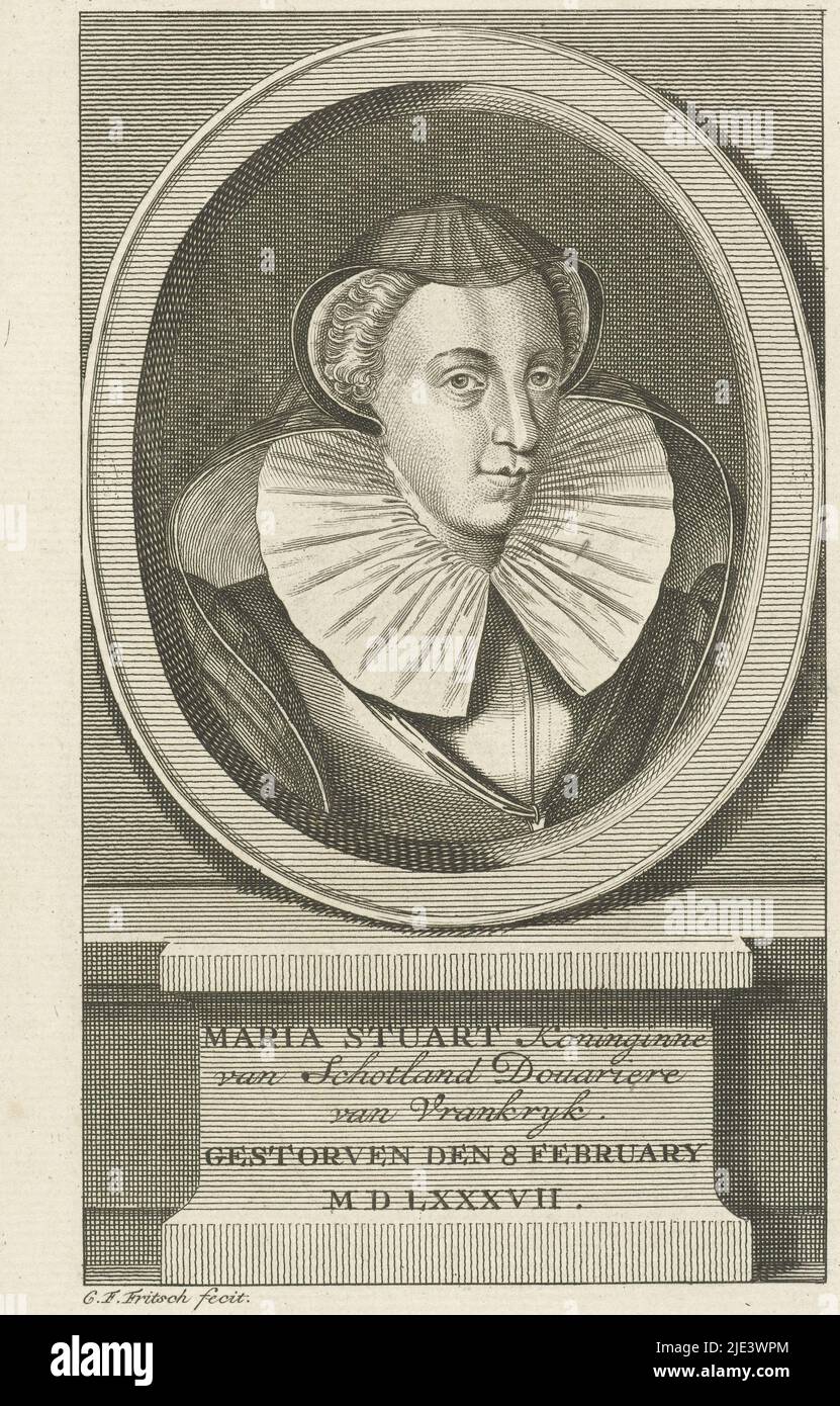 Portrait of Maria I Stuart, Queen of Scotland, Christian Friedrich ...
