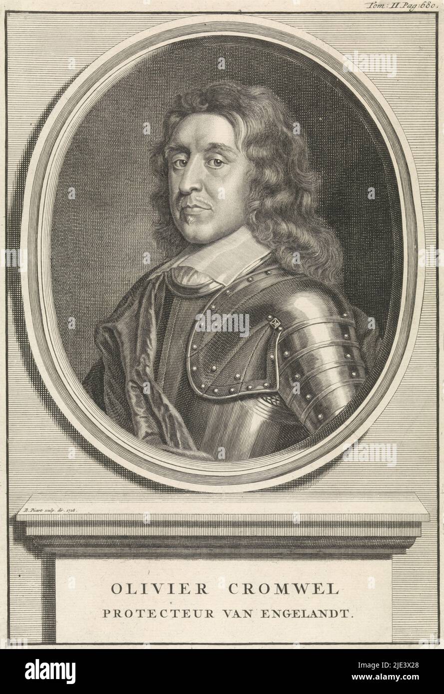 Portrait of Oliver Cromwell, Lord Protector of England, Bernard Picart ...