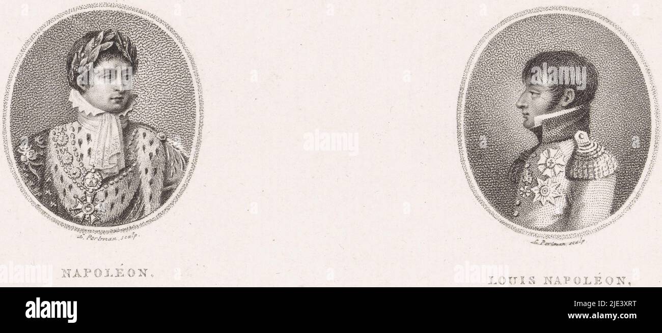Double portrait of Napoleon I Bonaparte and Louis Napoleon Bonaparte ...