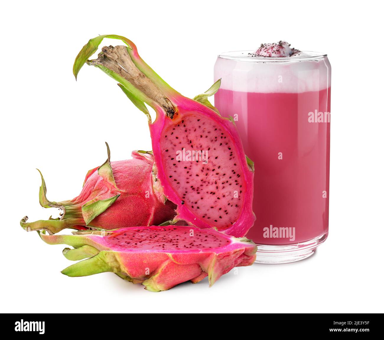 Glass of pink matcha tea isolated on white Stock Photo - Alamy