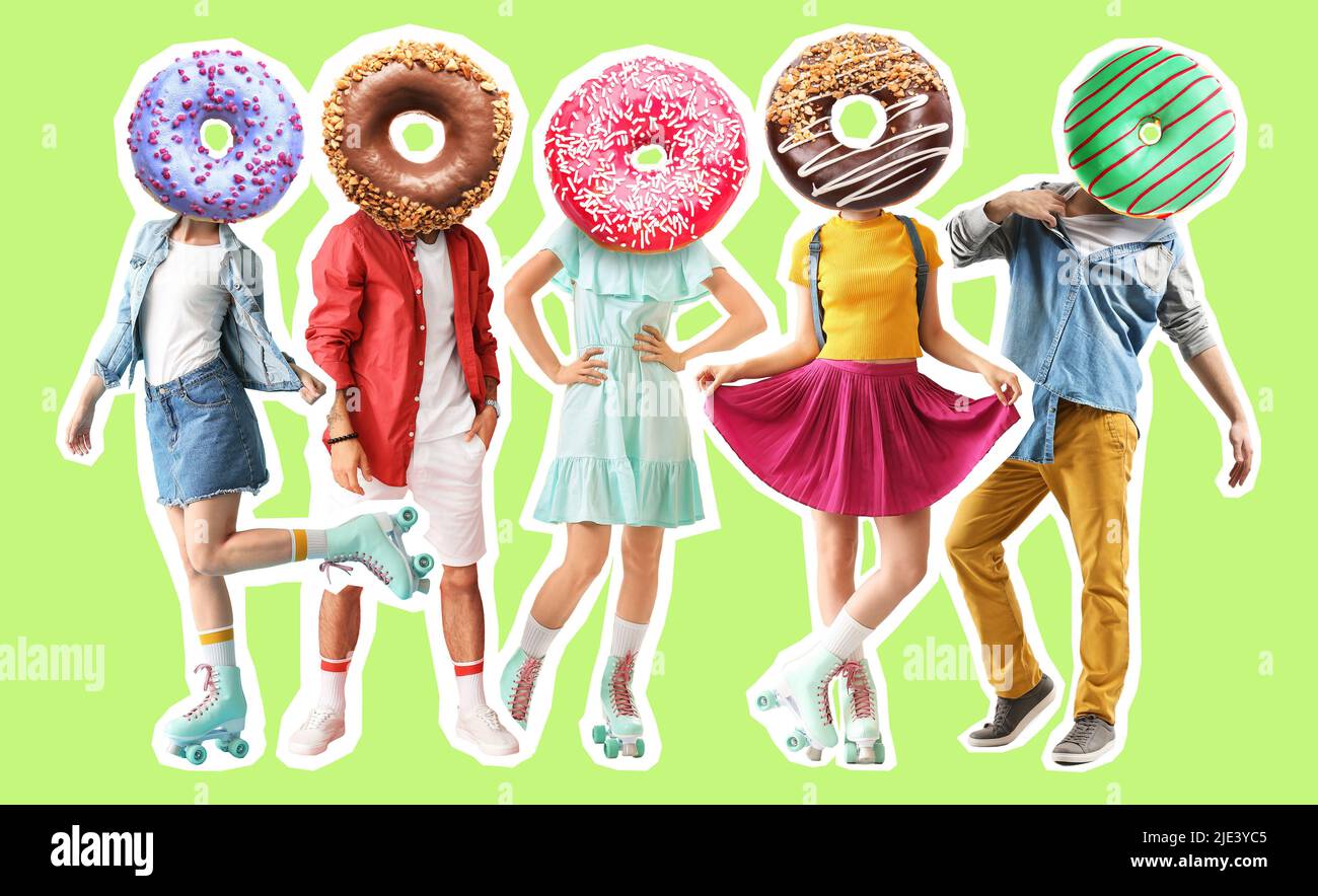 Woman donuts group hi-res stock photography and images - Alamy
