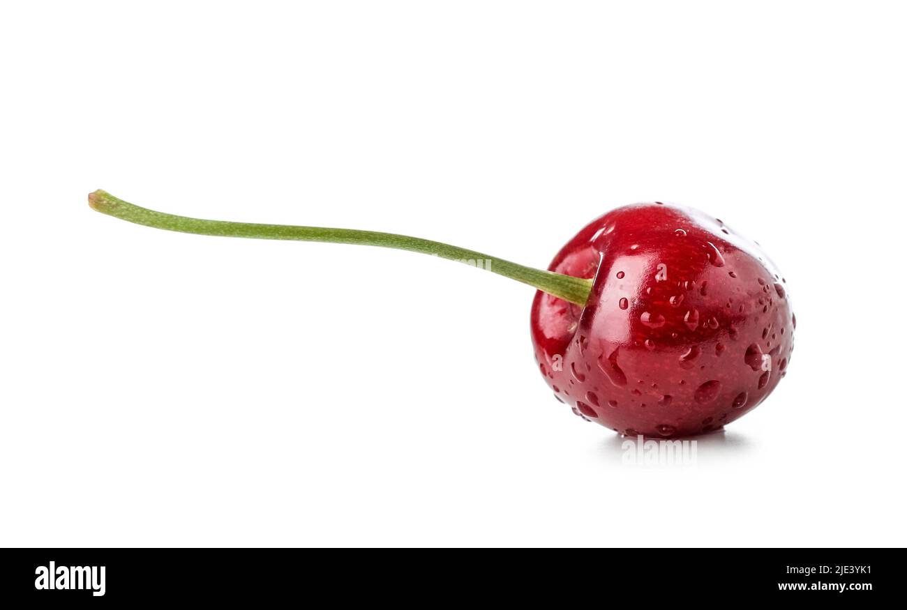 Sweet cherry isolated on white background Stock Photo - Alamy