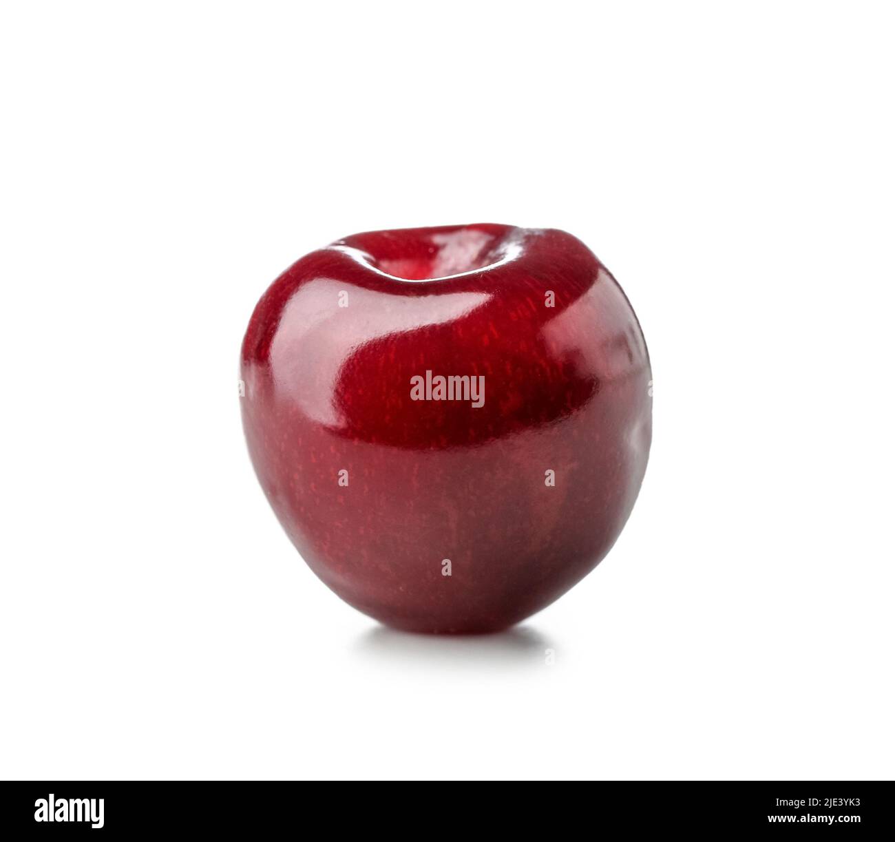 One ripe sweet cherry on white background Stock Photo - Alamy