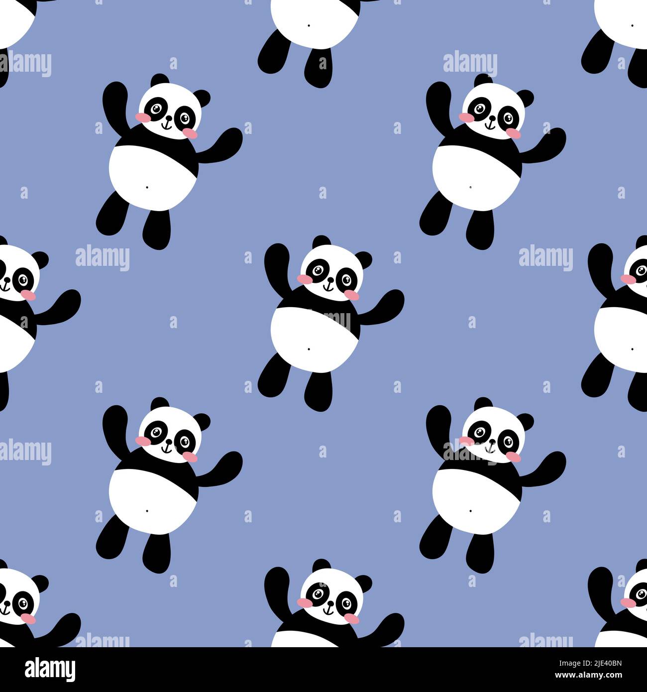 Cartoon seamless kawaii panda pattern for kids and fabrics and textiles ...