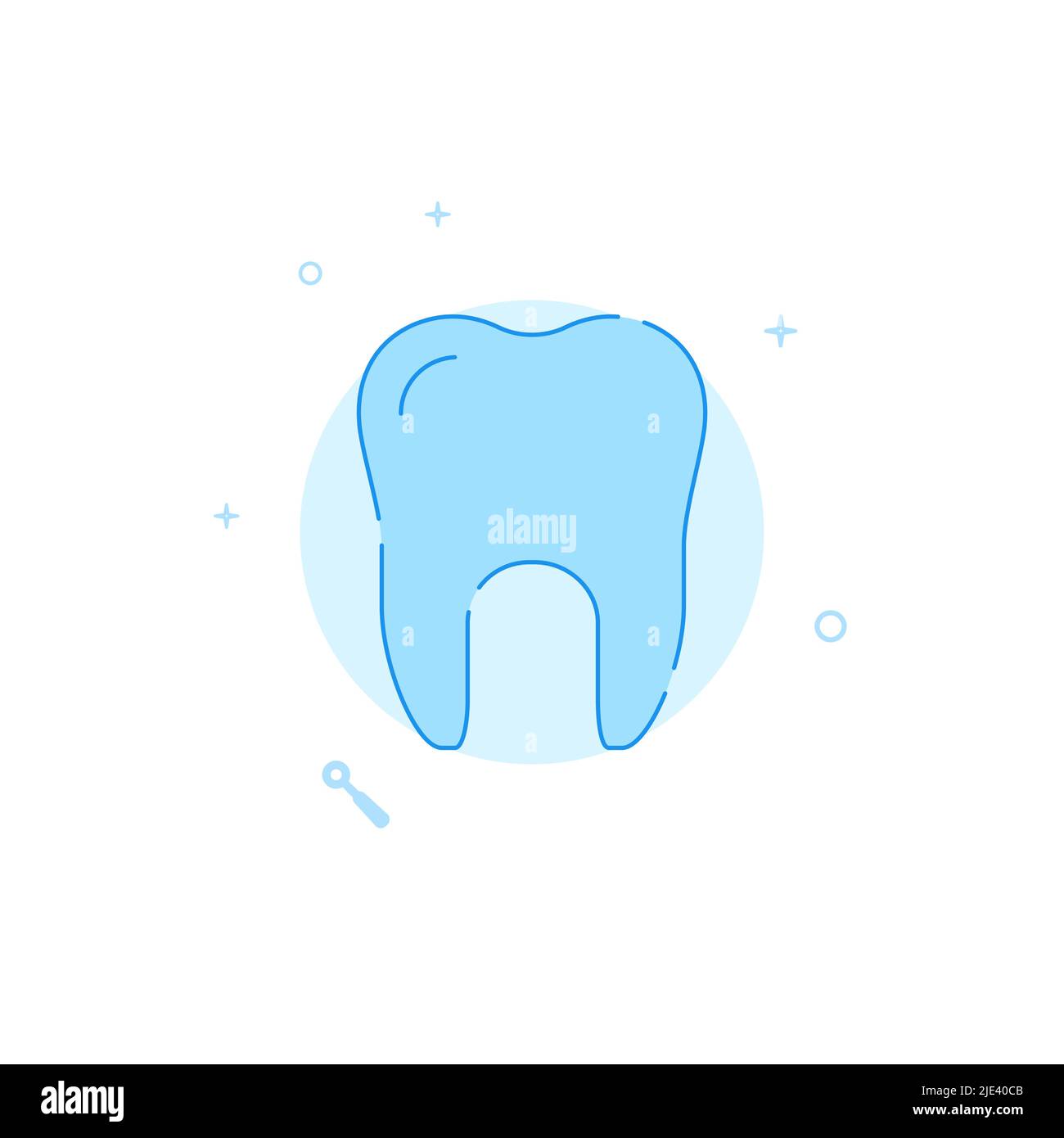 Healthy tooth vector icon. Flat illustration. Filled line style. Blue ...