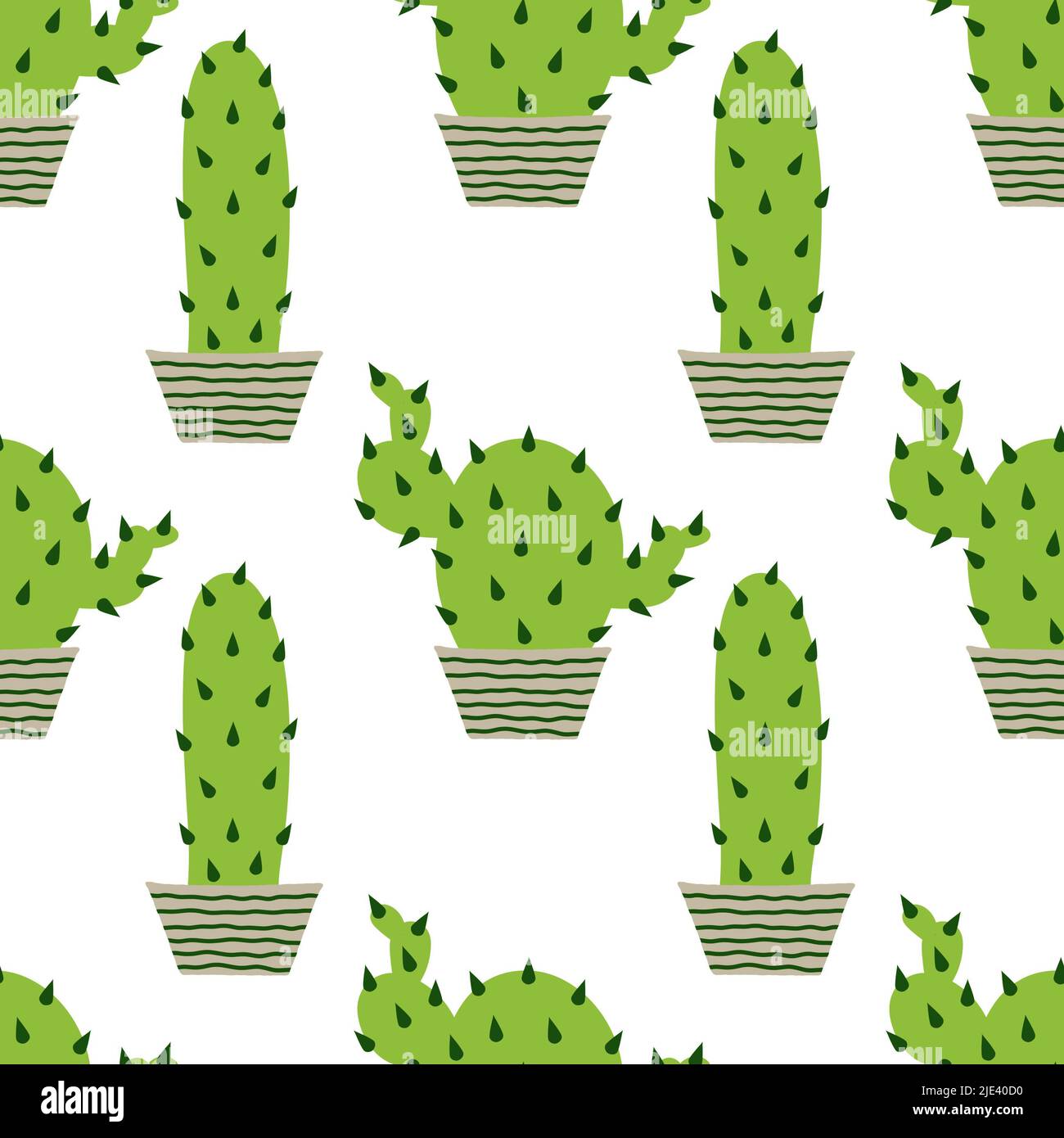 Summer floral seamless cartoon cactus pattern for fabrics and textiles ...