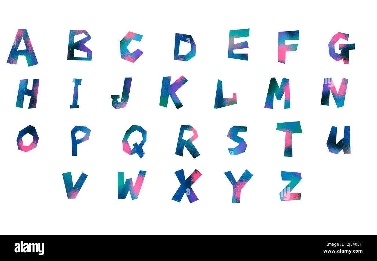 Alphabet set for cards and gifts and kids and kindergarten and stickers ...