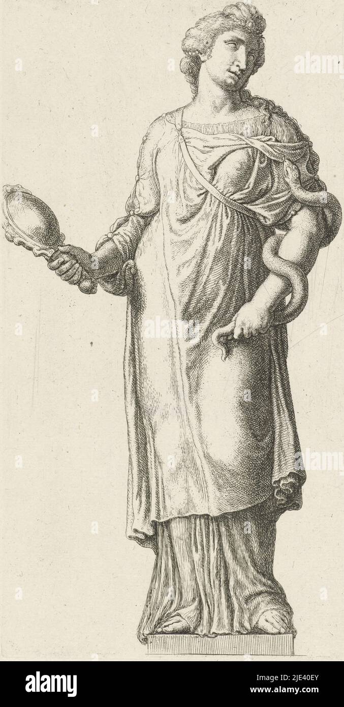 Statue of Prudentia (Prudence) on the façade of the City Hall on Dam ...