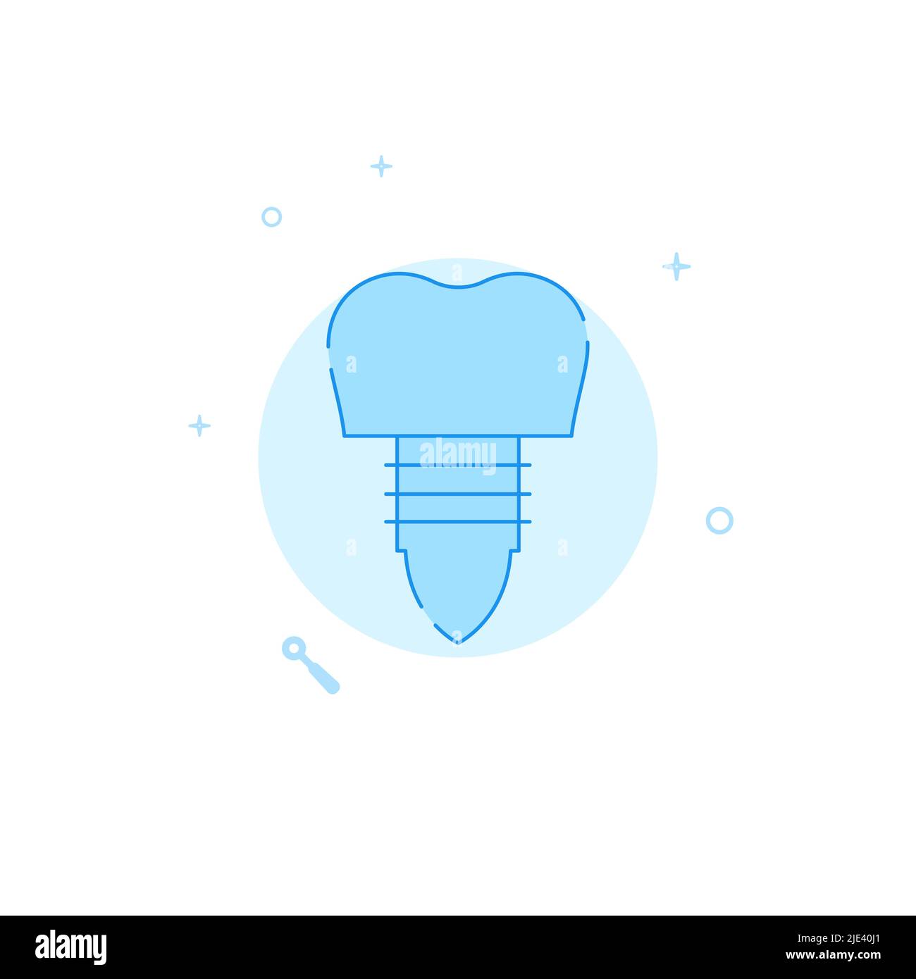 Denture vector icon. Flat illustration. Filled line style. Blue ...