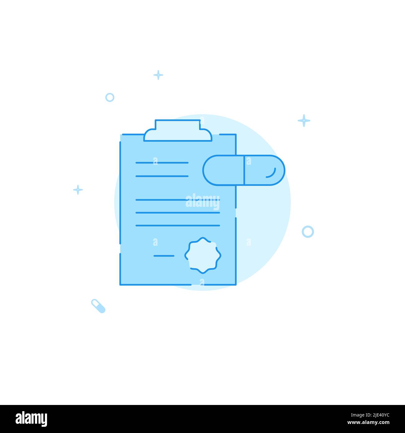 Prescription for medicine vector icon. Flat illustration. Filled line ...