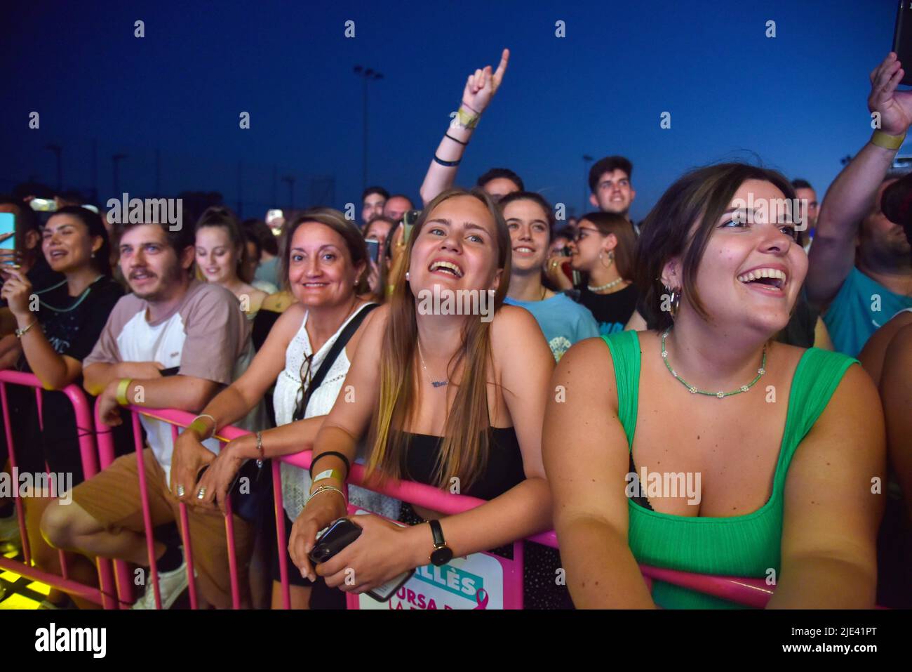 Calafell, Spain. 24th June, 2022. Fans of the Spanish singer Melendi ...