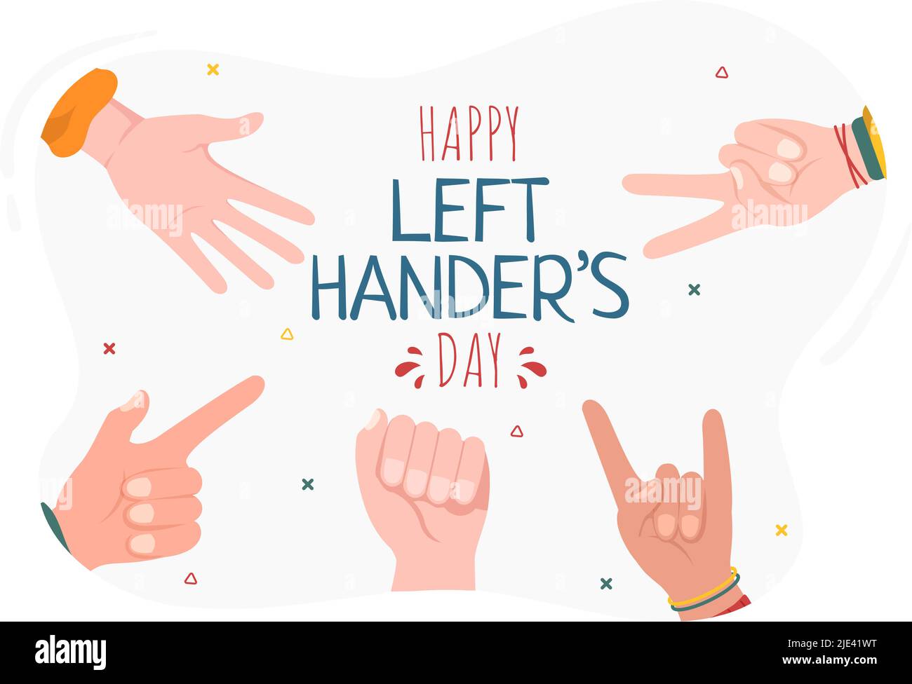 International Left Handers Day Celebration with her Left Hand Raised on ...