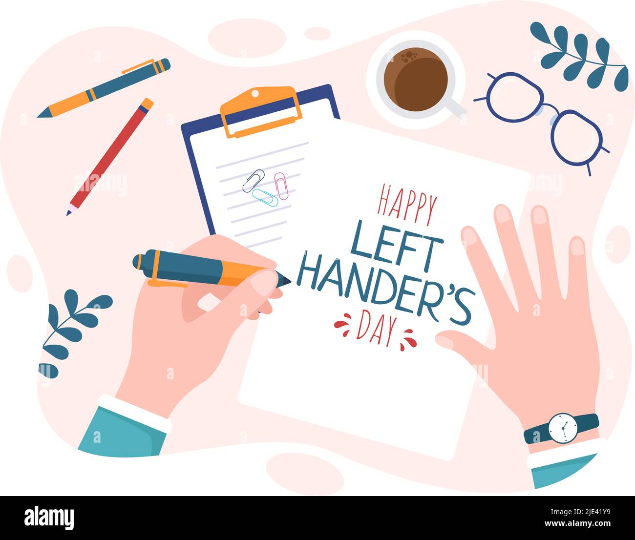 International Left Handers Day Celebration with her Left Hand Raised on ...