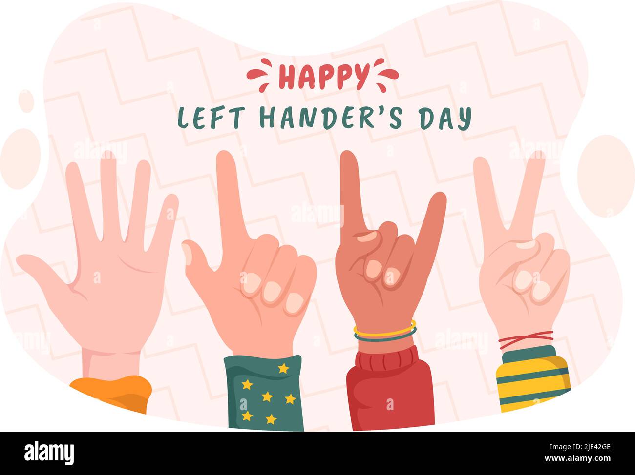 International Left Handers Day Celebration with her Left Hand Raised on ...