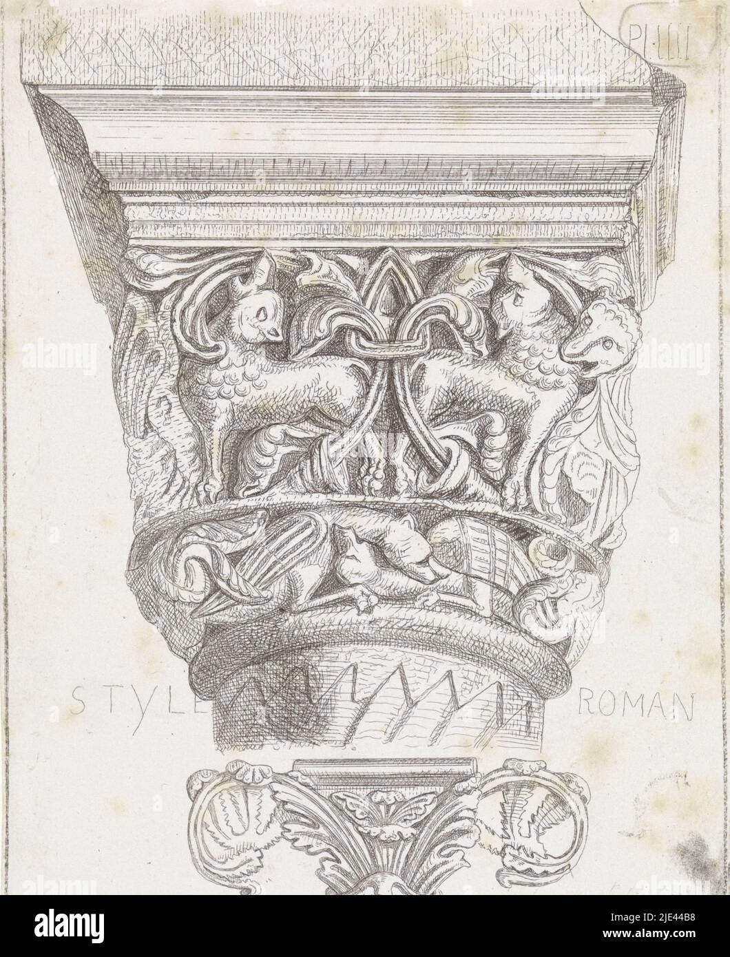Romanesque capital, Arnoud Schaepkens, 1831 - 1904, print maker: Arnoud Schaepkens, (mentioned ...