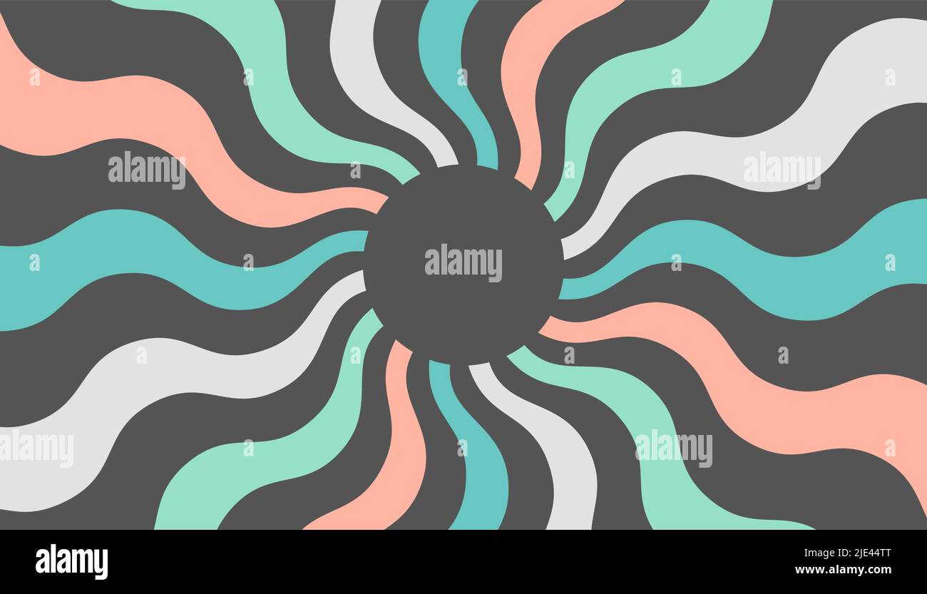 Retro banner with sun and rays in style of 70s. Sunburst, sunrise ...