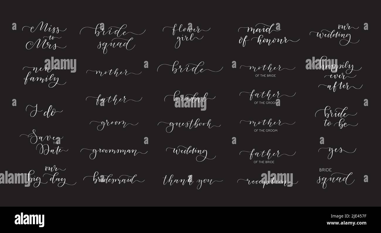 Wedding calligraphy invitation and reception seating design elements ...