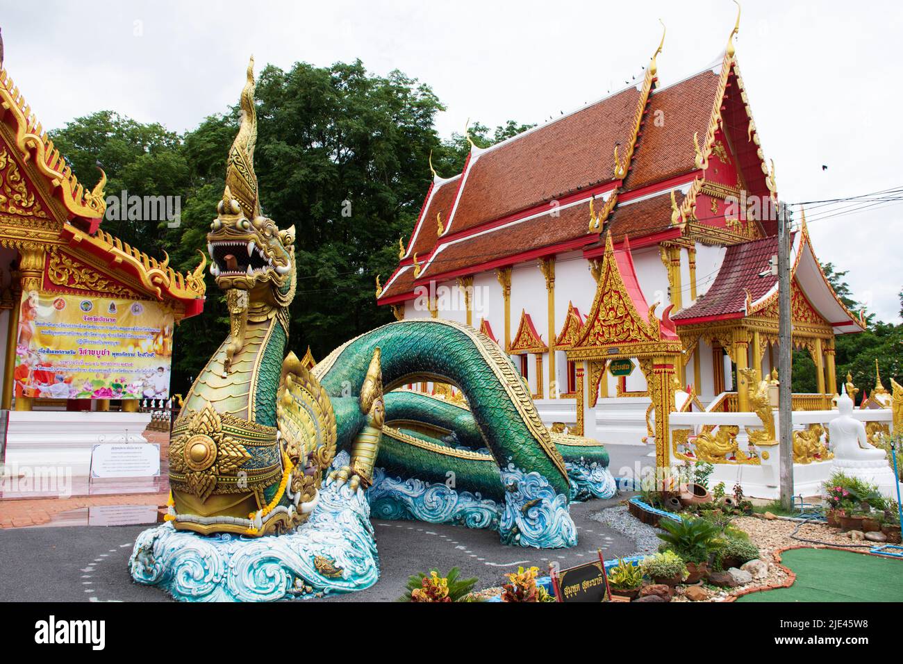 Ancient naga or antique naka statue of Wat Phra Kaew temple for thai ...