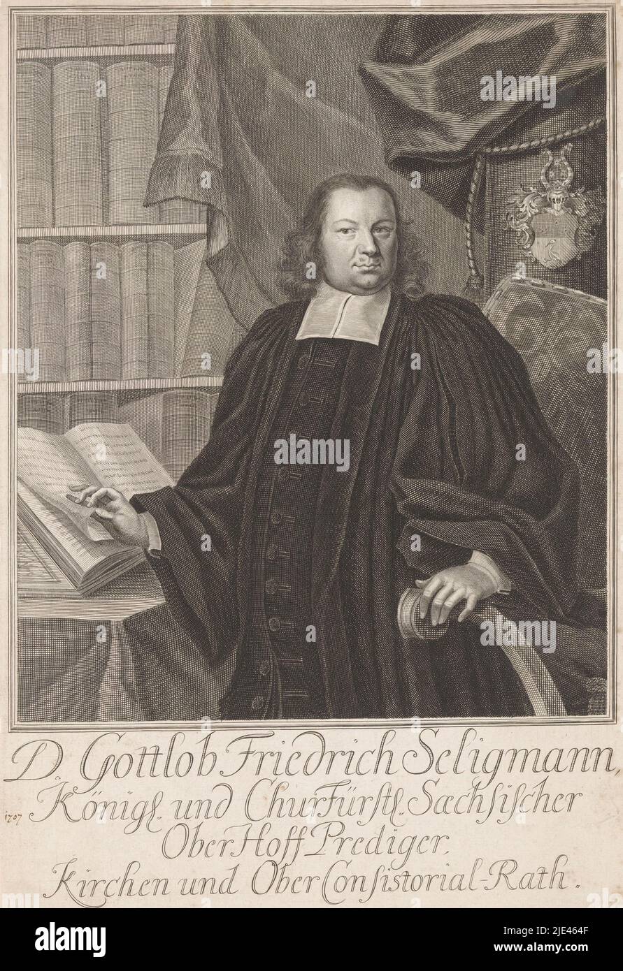 Portrait of Gottlob Friedrich Seligmann, Martin Bernigeroth, 1707 ...