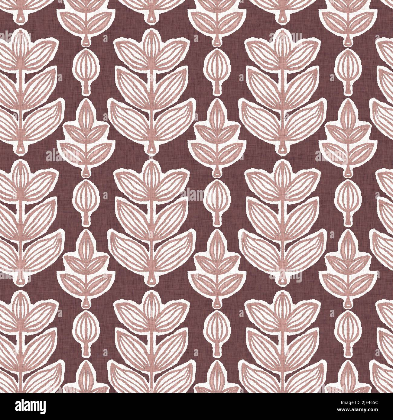 Gender neutral pink foliage leaf seamless raster background. Simple ...