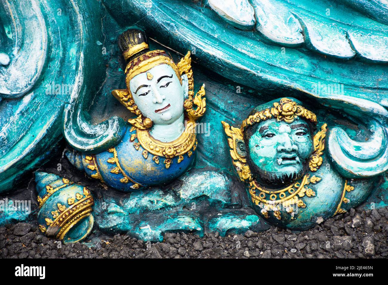 Carved sculpture art animal of himmapan and creatures mythical legend ...