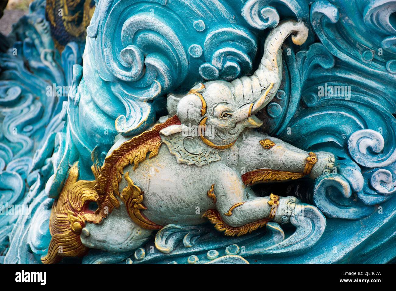 Carved sculpture art animal of himmapan and creatures mythical legend ...