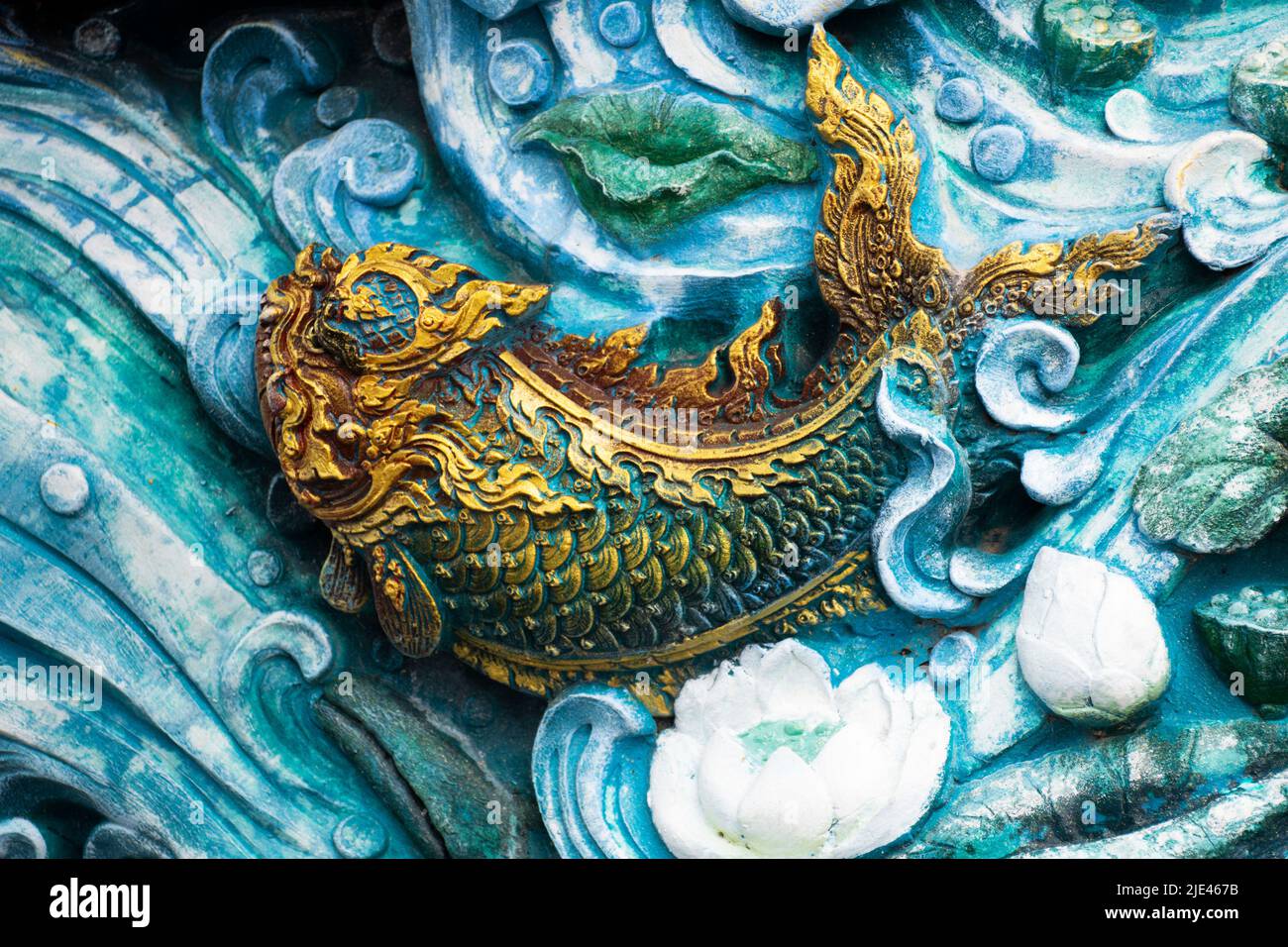 Carved sculpture art animal of himmapan and creatures mythical legend ...