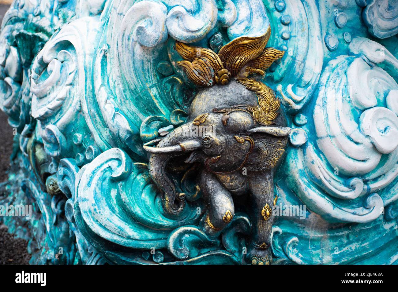 Carved sculpture art animal of himmapan and creatures mythical legend ...