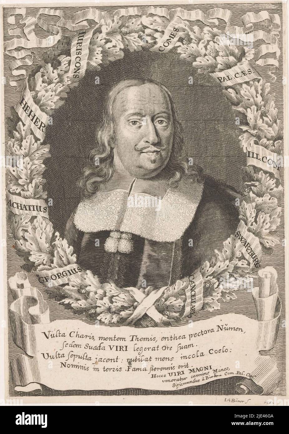 Portrait of Georg Achaz Heher, Johann Alexander Böner, 1667, print ...
