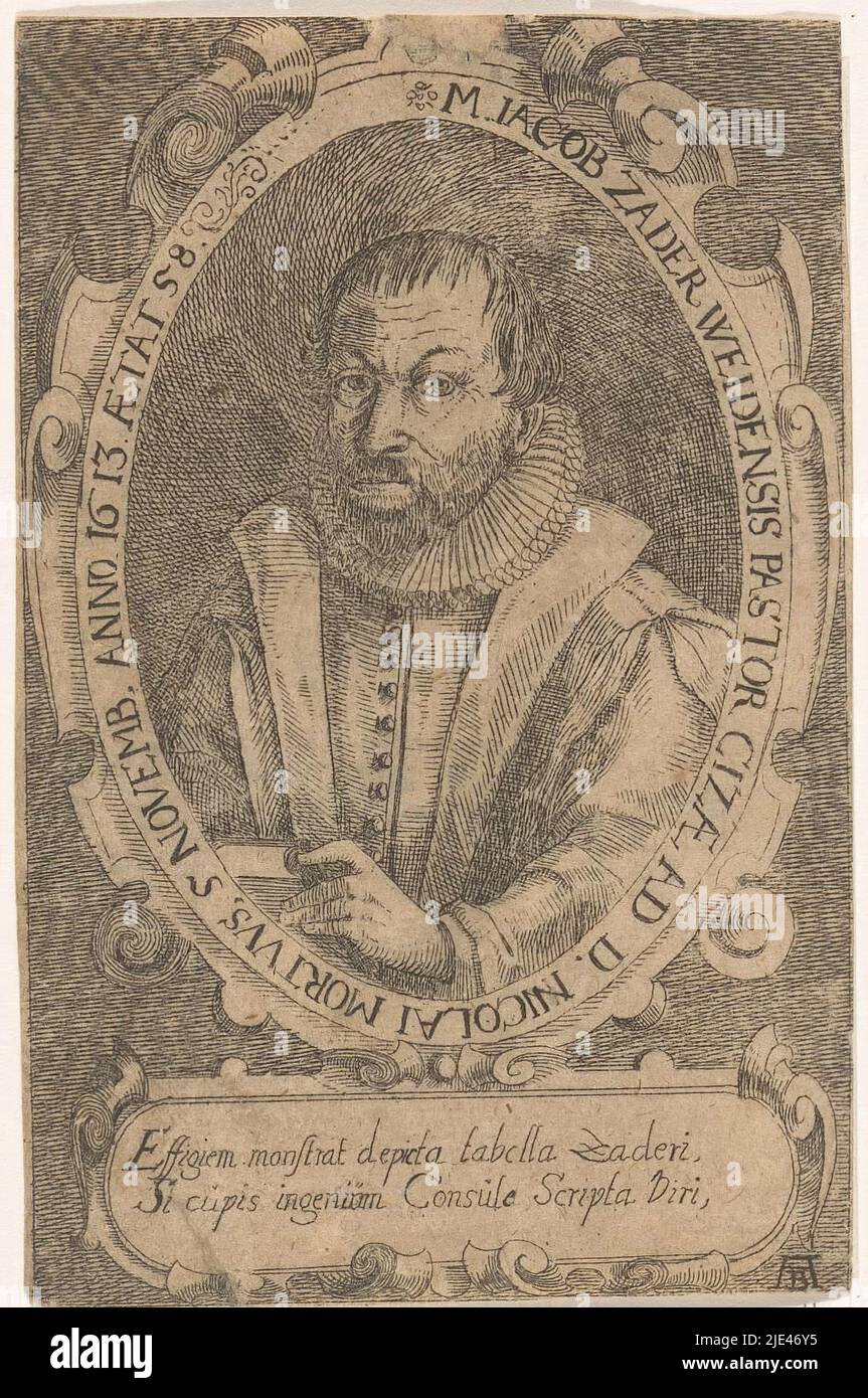 Portrait of Jacob Zader, Andreas Bretschneider, 1613, print maker ...